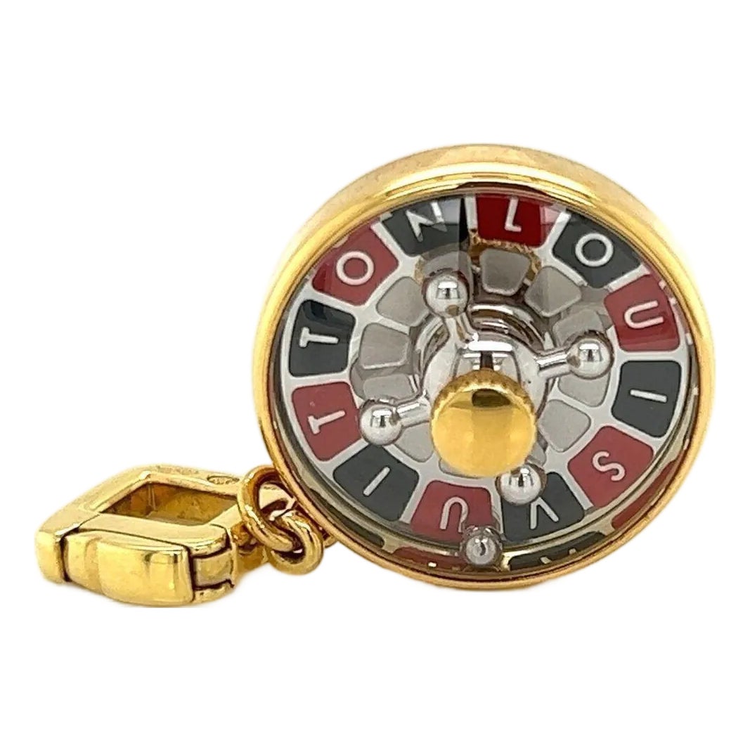 Louis Vuitton 18k Yellow Gold Roulette Game Wheel Charm Pendant | Chairish