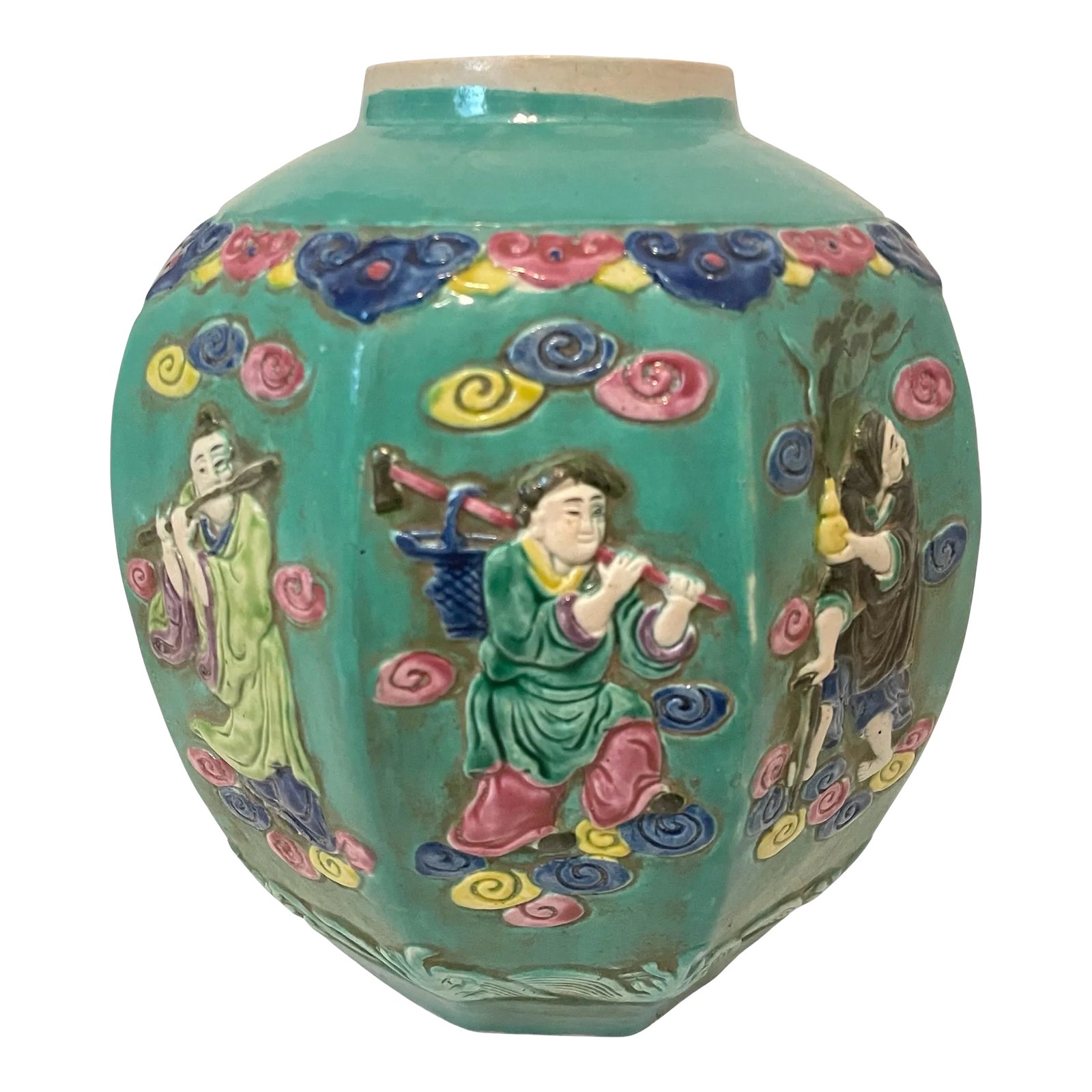 Antique Chinese Porcelain Wang Bing Rong Ginger Jar Vase. No Lid | Chairish