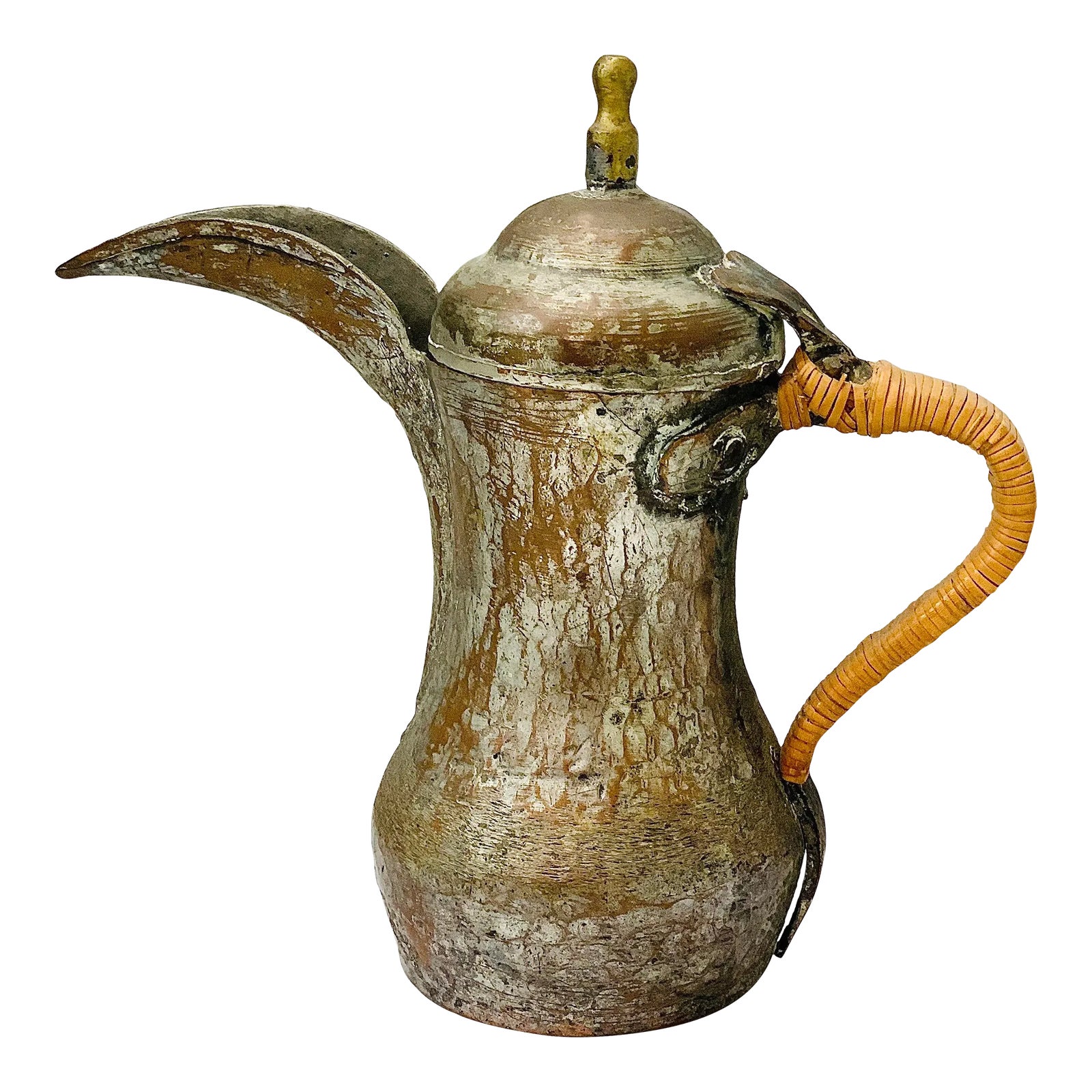 Vintage Middle Eastern Arabian Tinned Copper Dallah Coffee Pot With ...