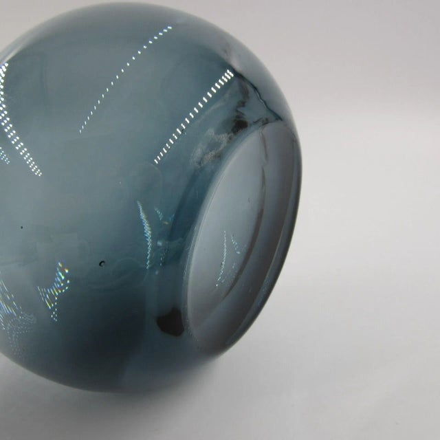 Large Mid 20th Century Krosno Smokey Blue / Gray Vase | Chairish