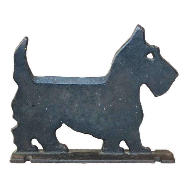 Early 20th Century Cast Iron Scotty Dog Boot Scraper/Door Stop | Chairish