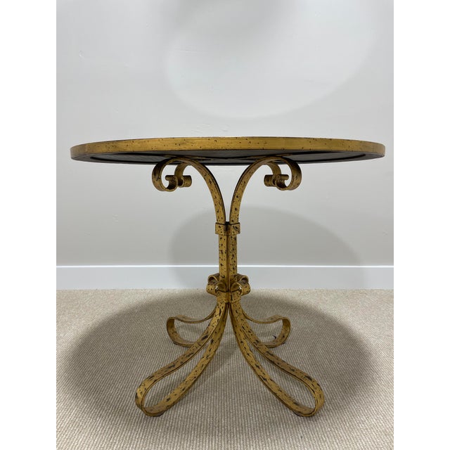 Mirror Top Gold Pedestal Table by Modern History Home | Chairish