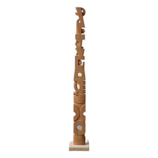 Alberto Cabiddu, Abstract Totem Sculpture, 1990s, Stone & Wood | Chairish