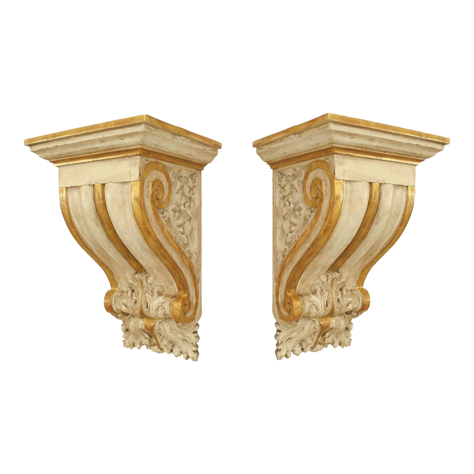 Italian Neo-Classic Gilt Wall Shelves - a Pair | Chairish