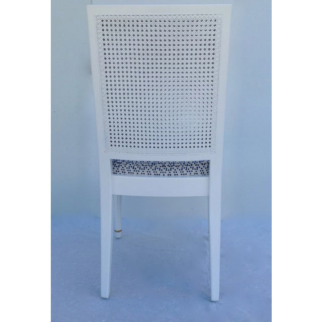 Vintage White Neoclassical Double-Caned, Straight-Back Dining Chairs ...