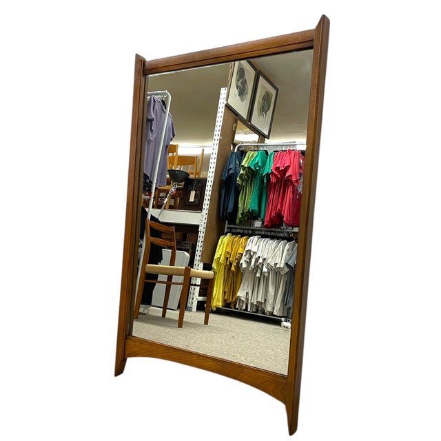 Mid-Century Modern Wall Mirror With Sculpted Wood Frame | Chairish