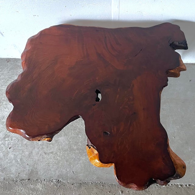 Vintage Modern Rustic Tree Slab Table | Chairish