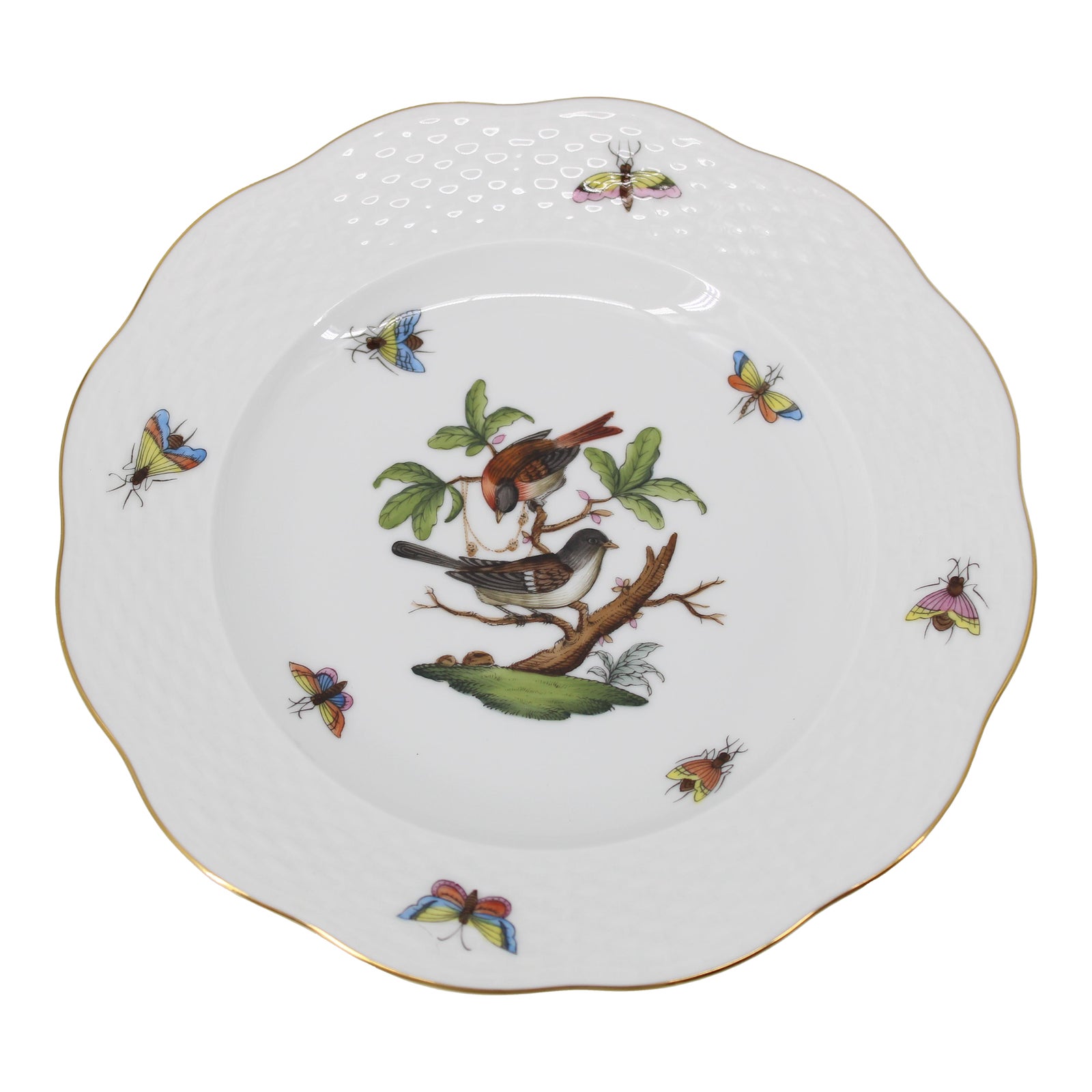 Herend Rothchild Bird Salad Dessert Plate 7.5" Never Used | Chairish