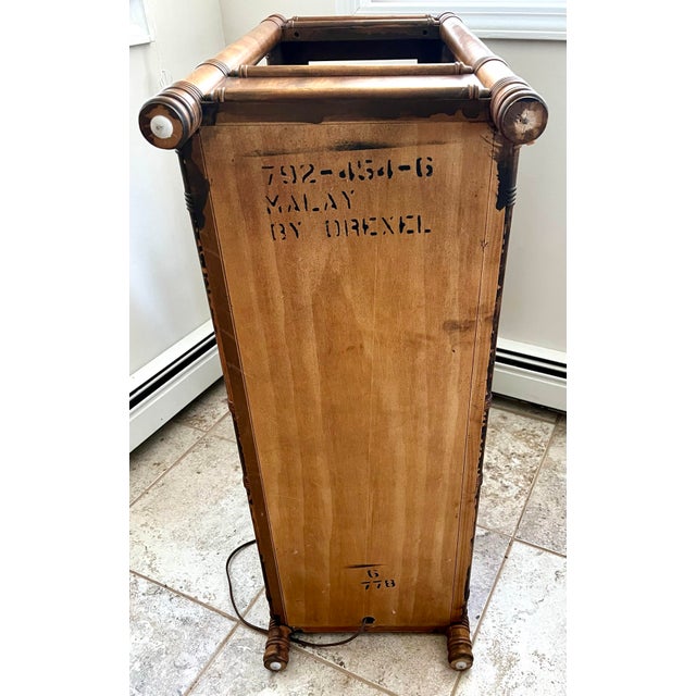 1970s Drexel Heritage Faux Bamboo Lighted Console Table Sofa Table With ...