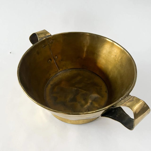 Vintage Brass Bowl with Side Handles | Chairish