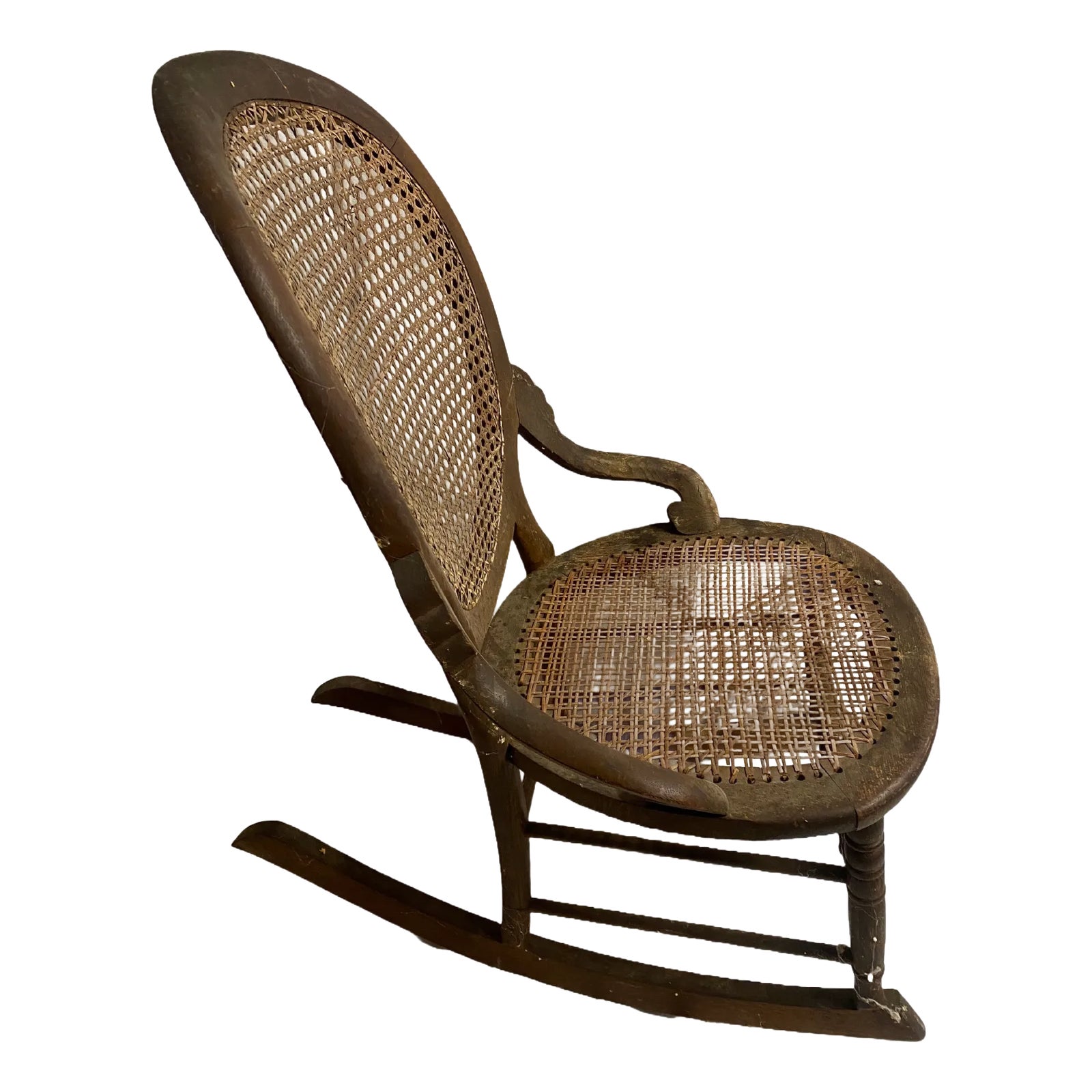 Early 20th Century Antique Wicker Rocking Chair | Chairish