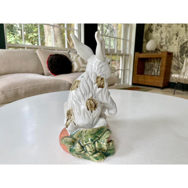 Vintage Provencal Ceramic Bunny Statue | Chairish