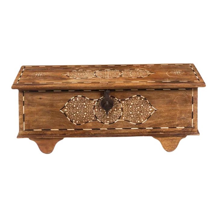 Antique Hand Made Indian Bone and Horn Chest/Trunk | Chairish