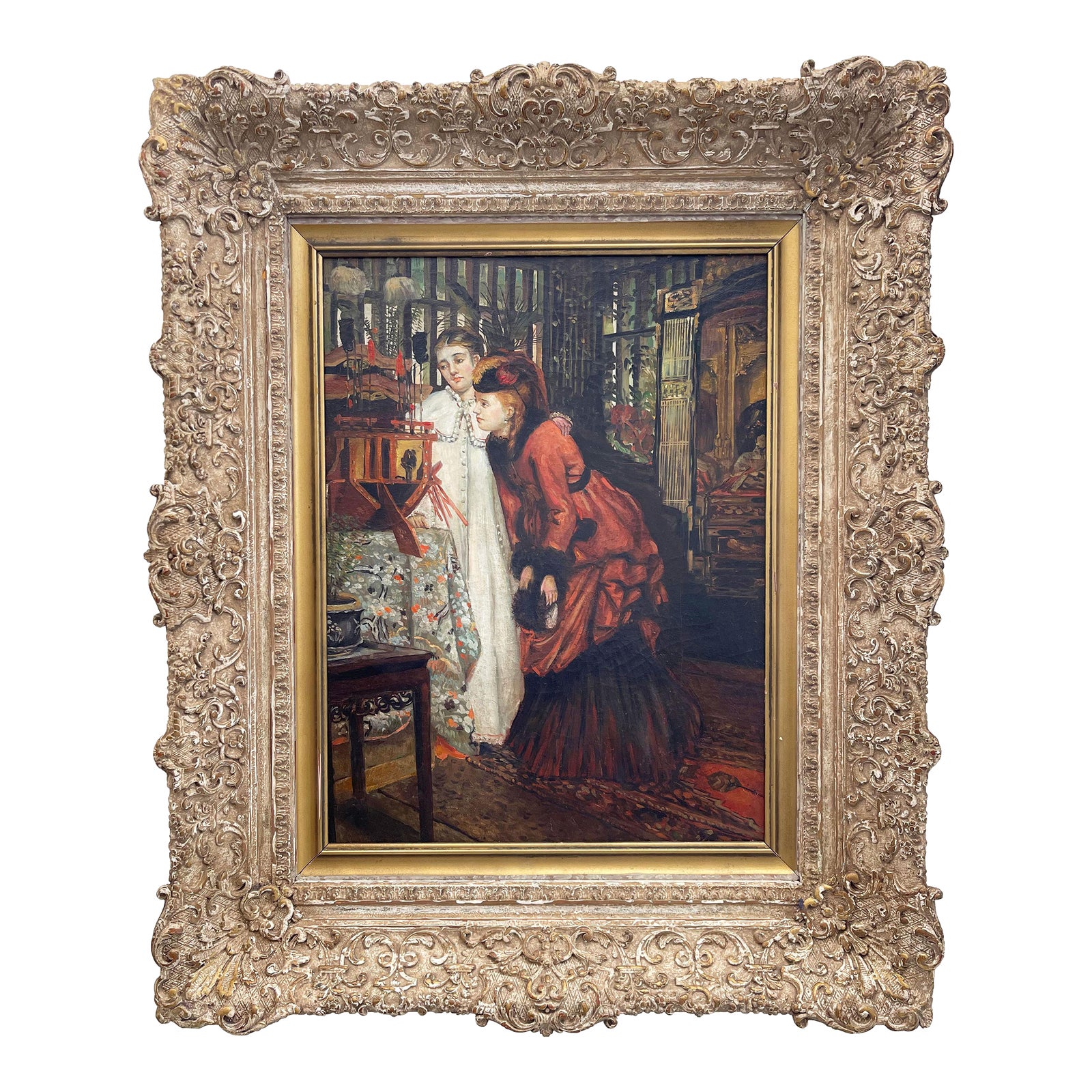 Young Ladies Looking at Japanese Objects - Circle of James Tissot ...