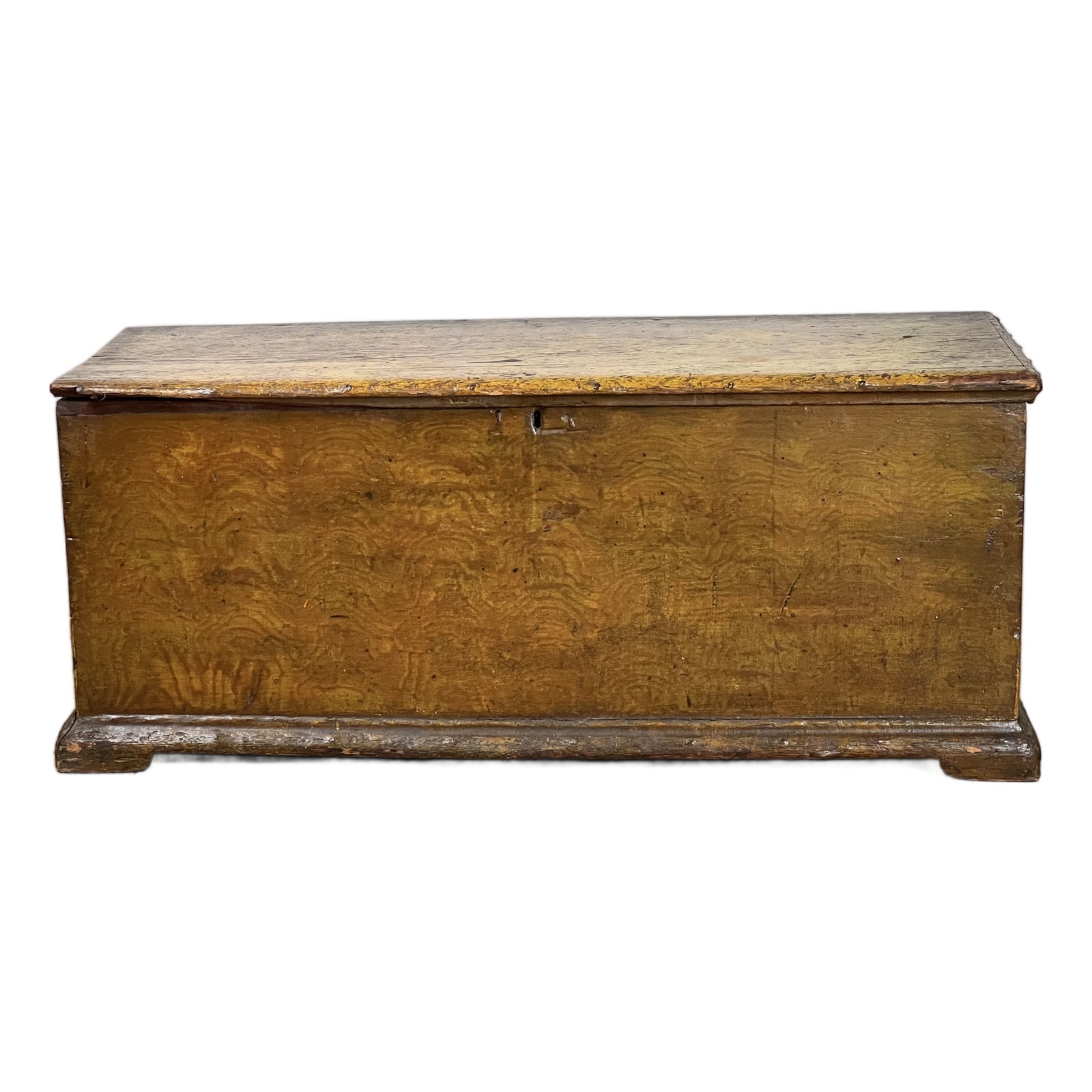 Antique 18th Century Grain Painted Pine Six Board Blanket Box in ...