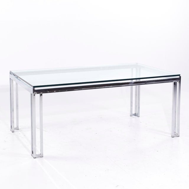 Dia Mid Century Glass and Chrome Dining Table | Chairish