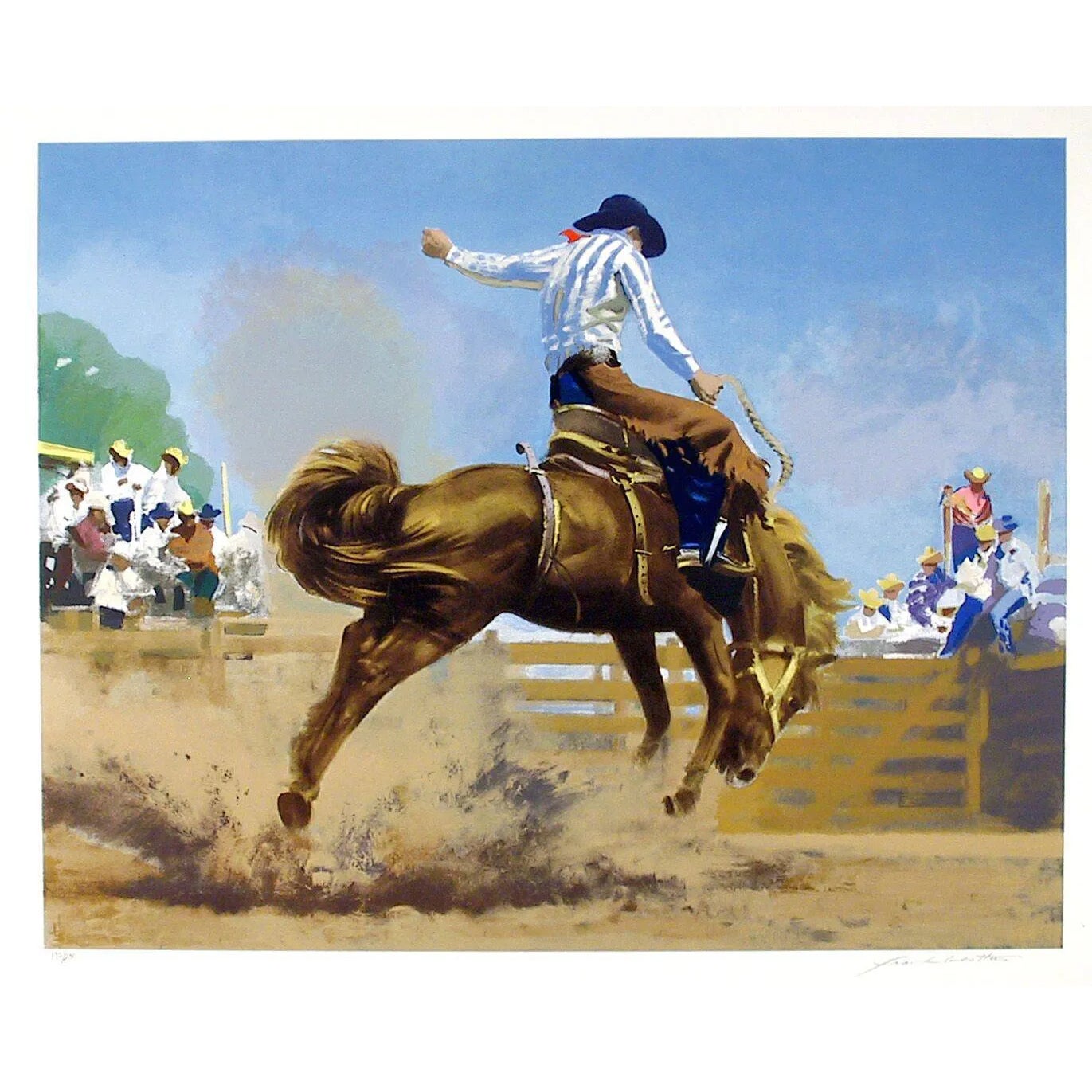 Frank Wootton, Bucking Bronco, Lithograph | Chairish