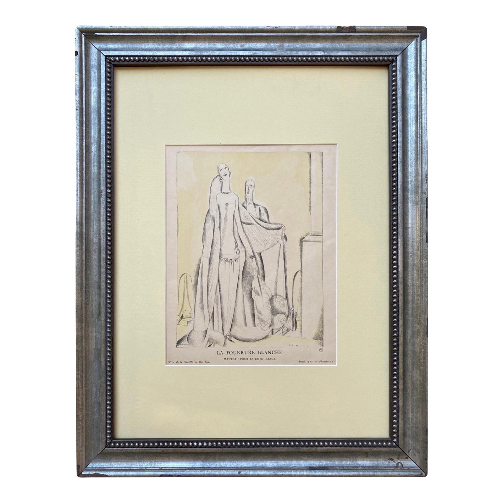 Art Deco “La Gazette du Bon Ton” Framed Plate by Vogue Artist Eduardo ...