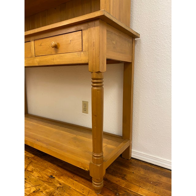 American Farmhouse Rustic Wooden Hutch | Chairish