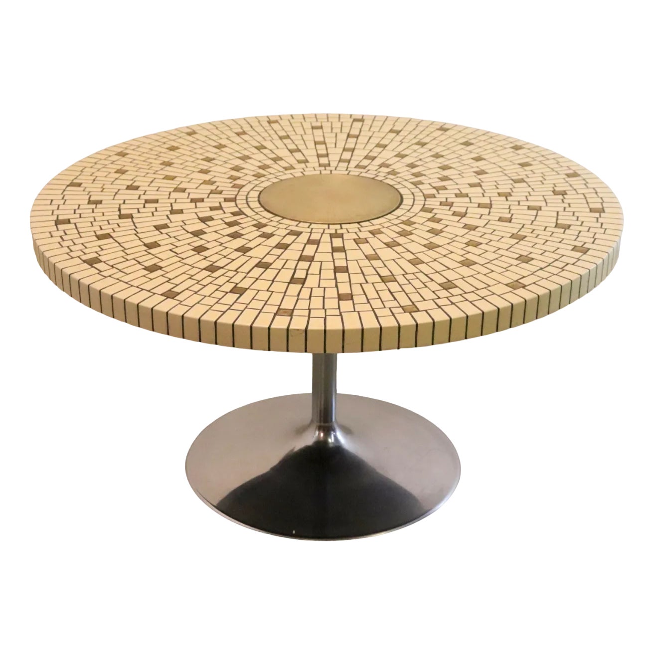 Round Mosaic Table with Tulip Base, 1970 | Chairish