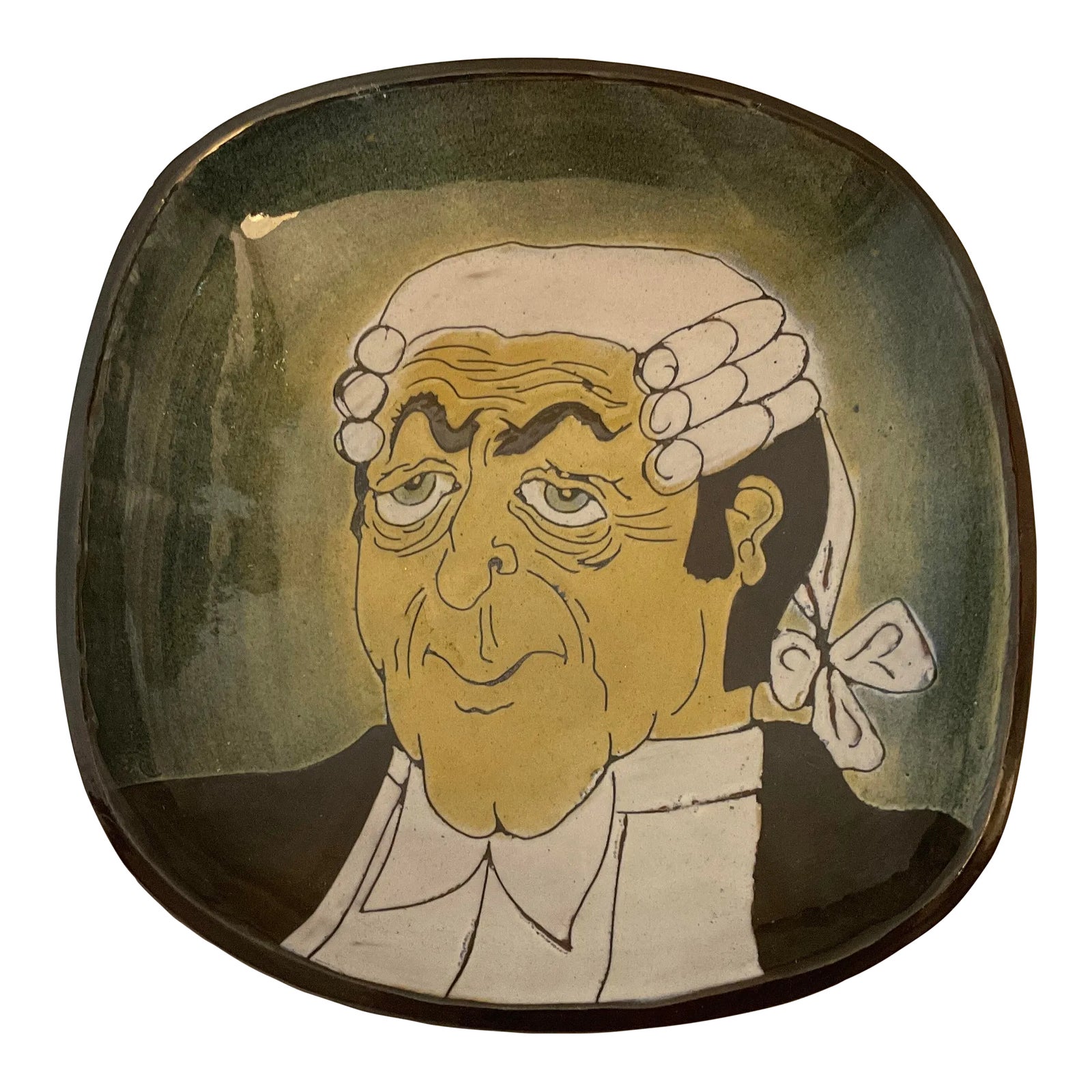 1960’s English Chelsea Pottery Earthenware Glazed Footed Dish Barrister ...