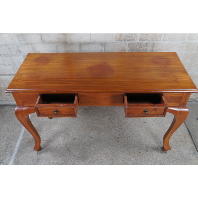 20th Century Solid Mahogany Queen Anne Style Console Table Vanity ...