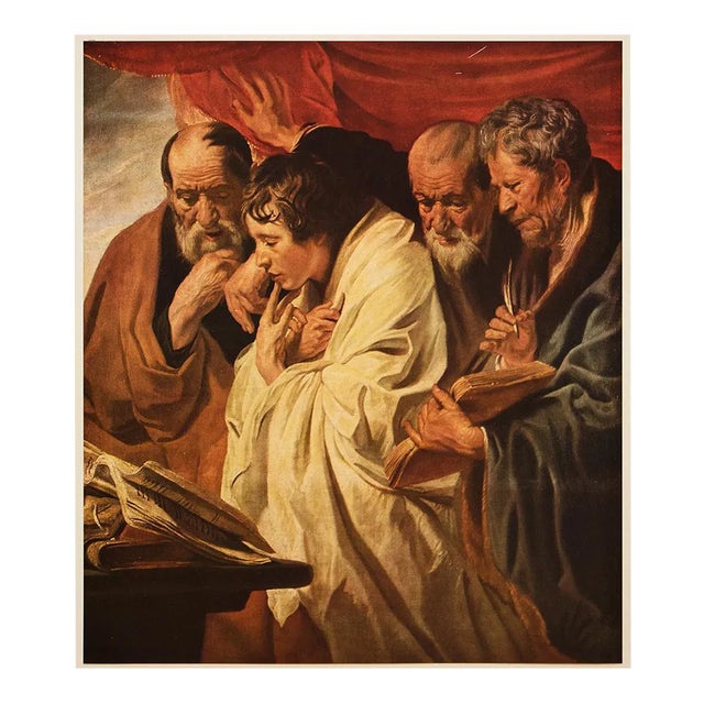 1956 After Jacob Jordaens "The Four Evangelists", Vintage Full-Color ...