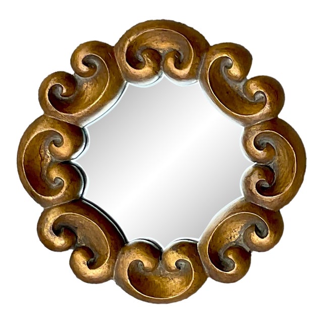 Vintage Boho Gilt Swirl Mirror | Chairish
