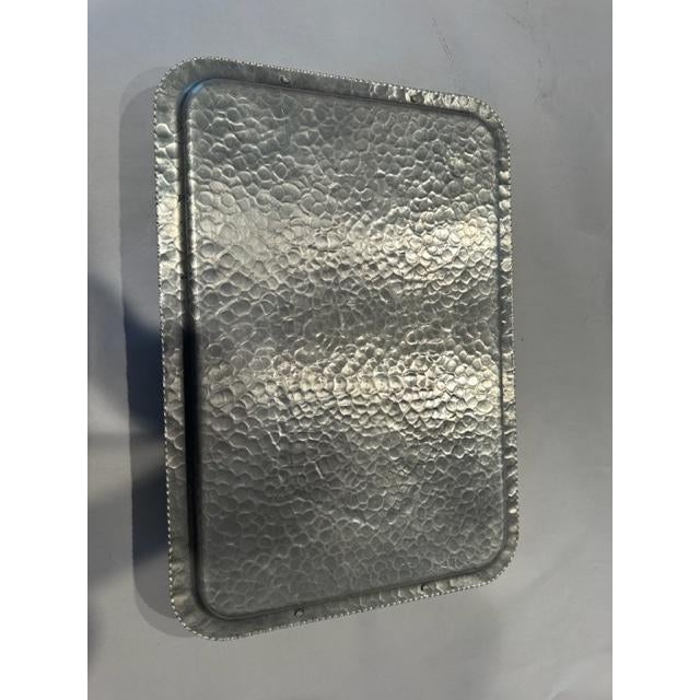Vintage Rodney Kent Hand Wrought Hammered Aluminum Tray | Chairish