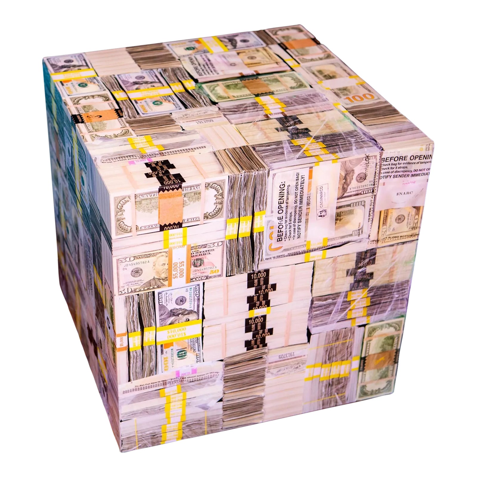 Money Stack Cube Coffee Table Contemporary Cube | Chairish
