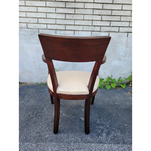 19th Century Dutch Marquetry Walnut Desk Chair | Chairish