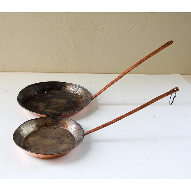 Mid 20th Century Hand Forged Copper Pans - a Pair | Chairish