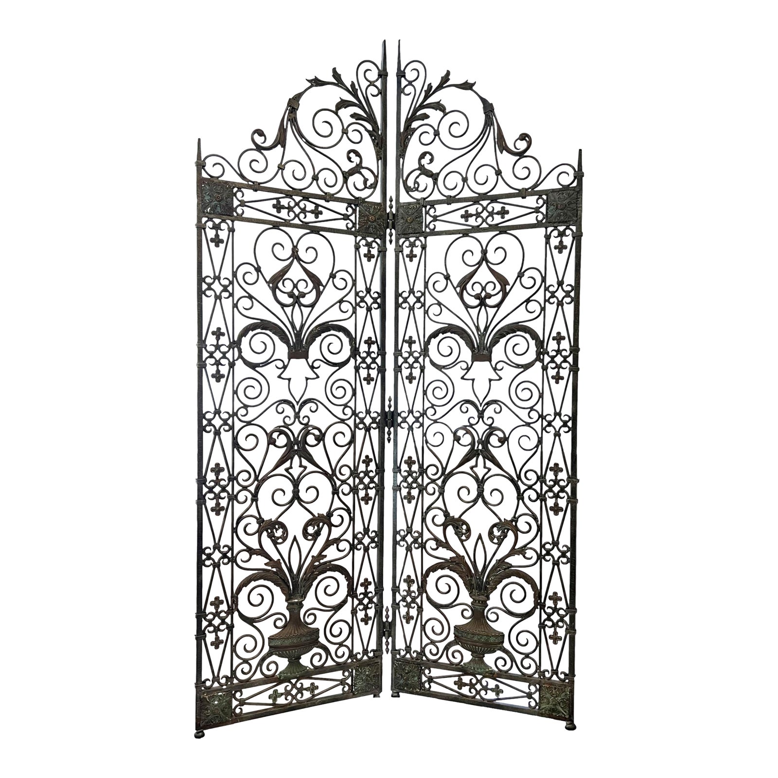 Maitland Smith 2-Panel Forged Iron Room Divider Screen | Chairish