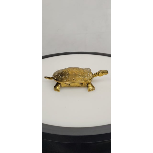 Vintage Turtle Brass Box Mini Stash Box Case Gold Made in Korea | Chairish