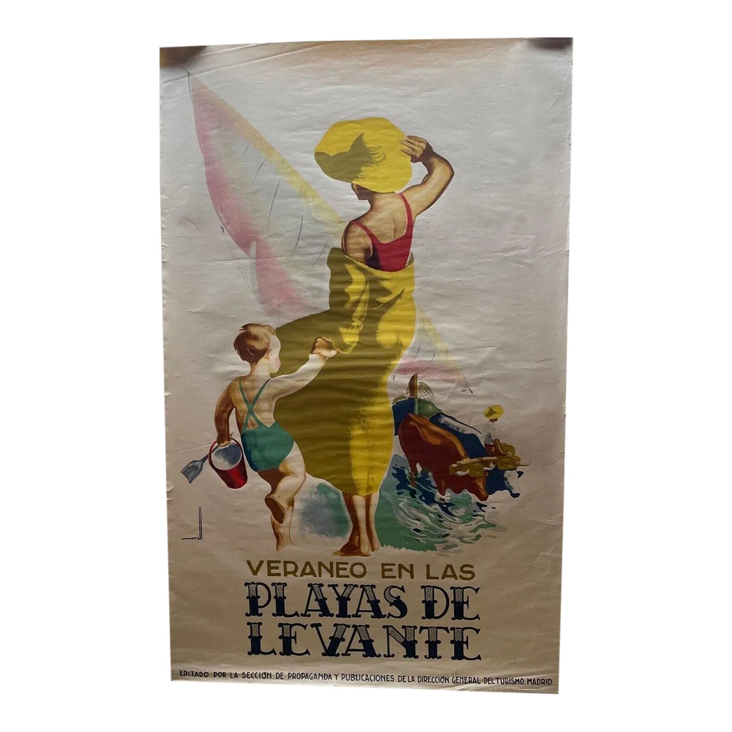 Original Jose Morell 'Playas Del Levante' Spain Travel Poster | Chairish