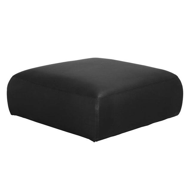 NOIR Augustus Modular Ottoman, Santosa Matte Black Leather | Chairish