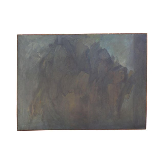 1967 Oil on Canvas Abstract Painting Signed by Artist Steve Redman ...