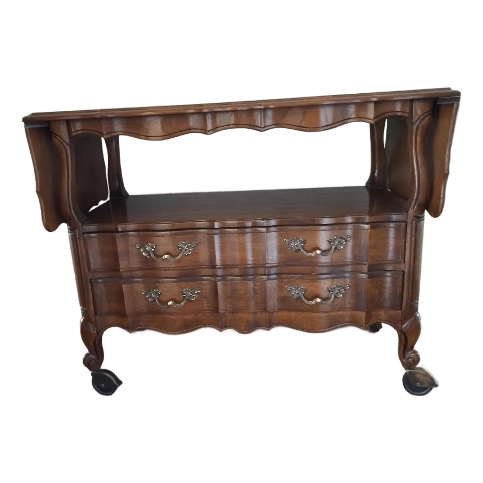 1970s Thomasville Tableau Collection Country French Drop-Leaf Server ...