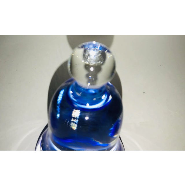 Joe St. Clair Art Glass Bell Shaped Paperweight | Chairish