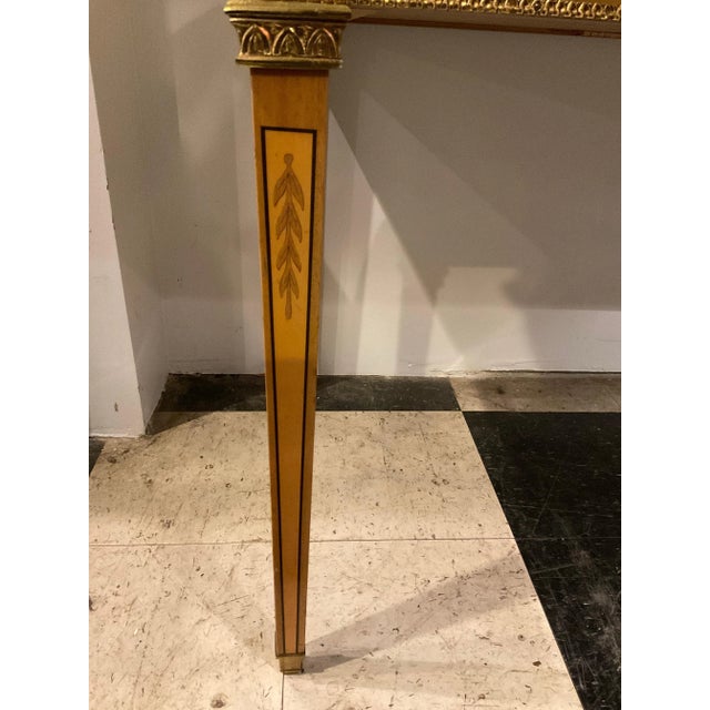 French Inlay Leather Top Desk, Finished On Both Sides | Chairish