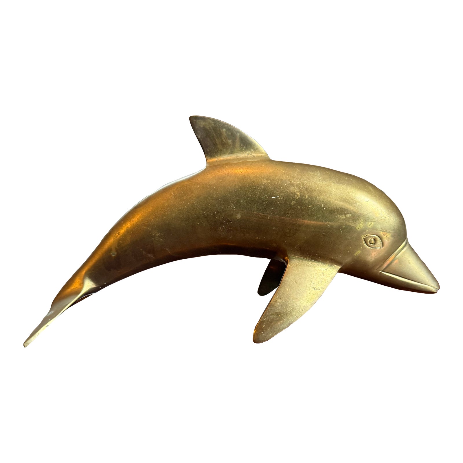 1960s Solid Brass Dolphin Figurine | Chairish