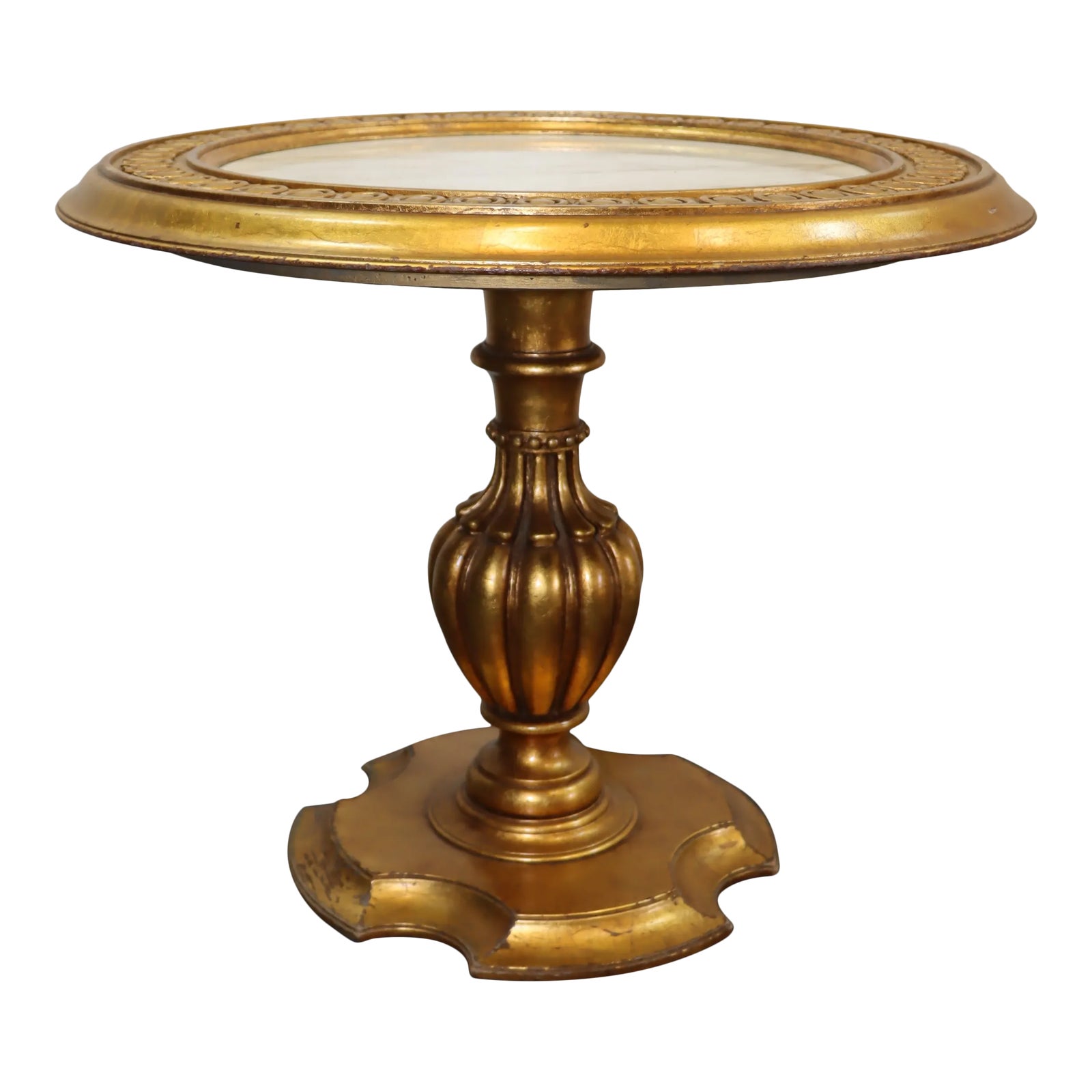 Hollywood Regency Gold Gilt Side Table | Chairish