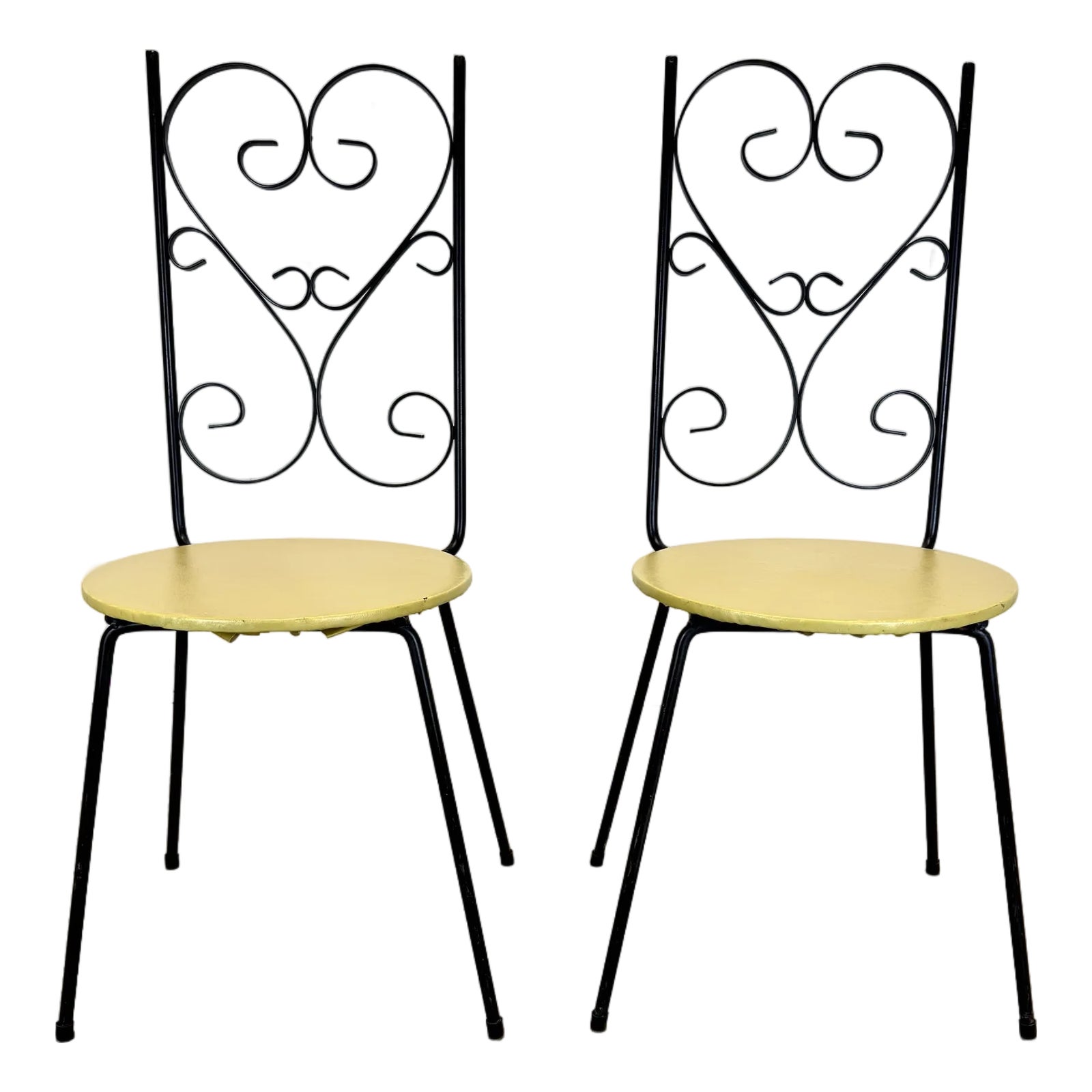Mid Century Modern Iron Umanoff Style Scroll Chairs by Antarenni ...