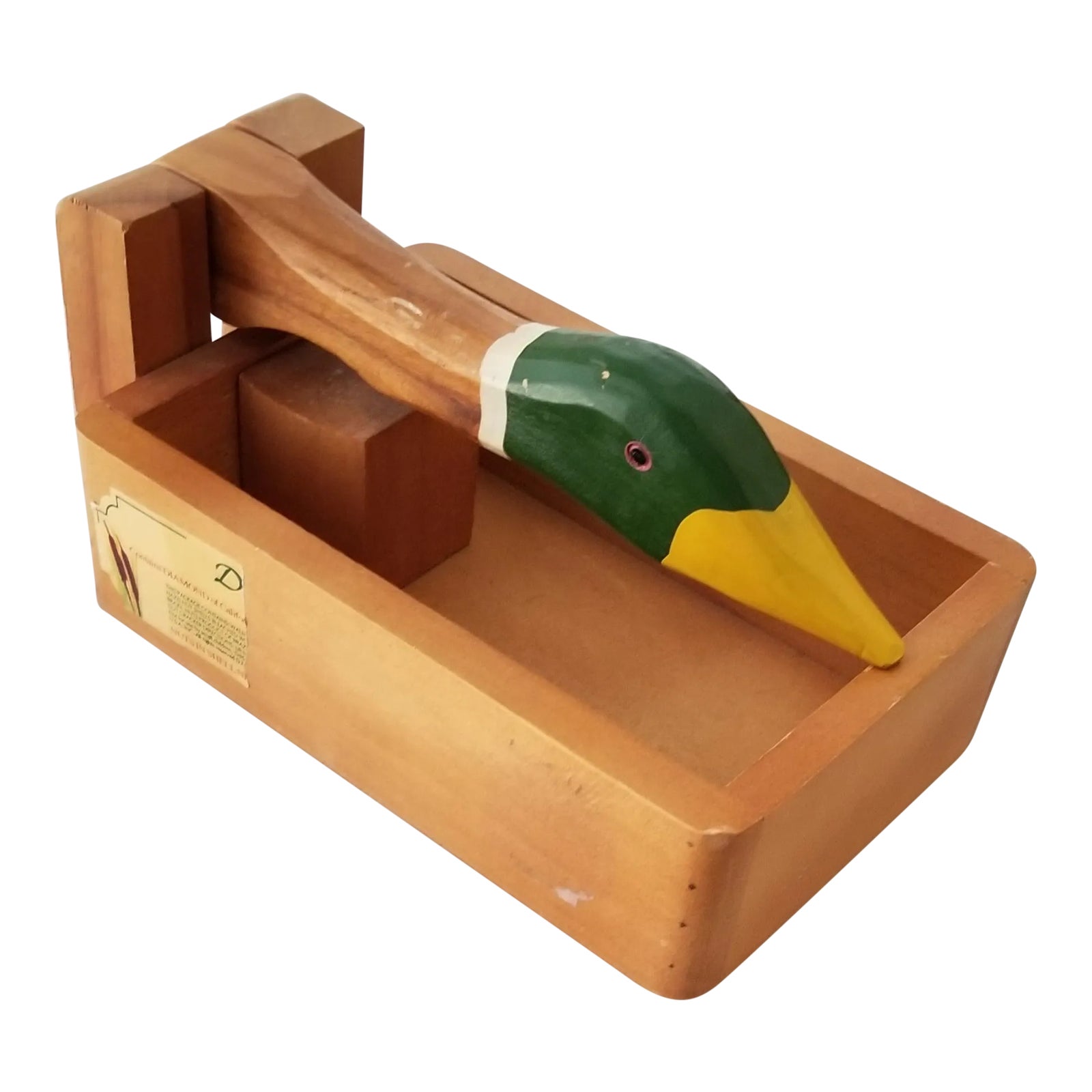 Vintage Wooden Mallard Duck Nutcracker | Chairish