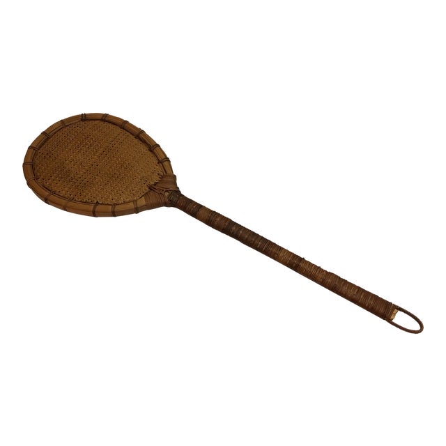 Vintage Rattan Cane Paddle | Chairish