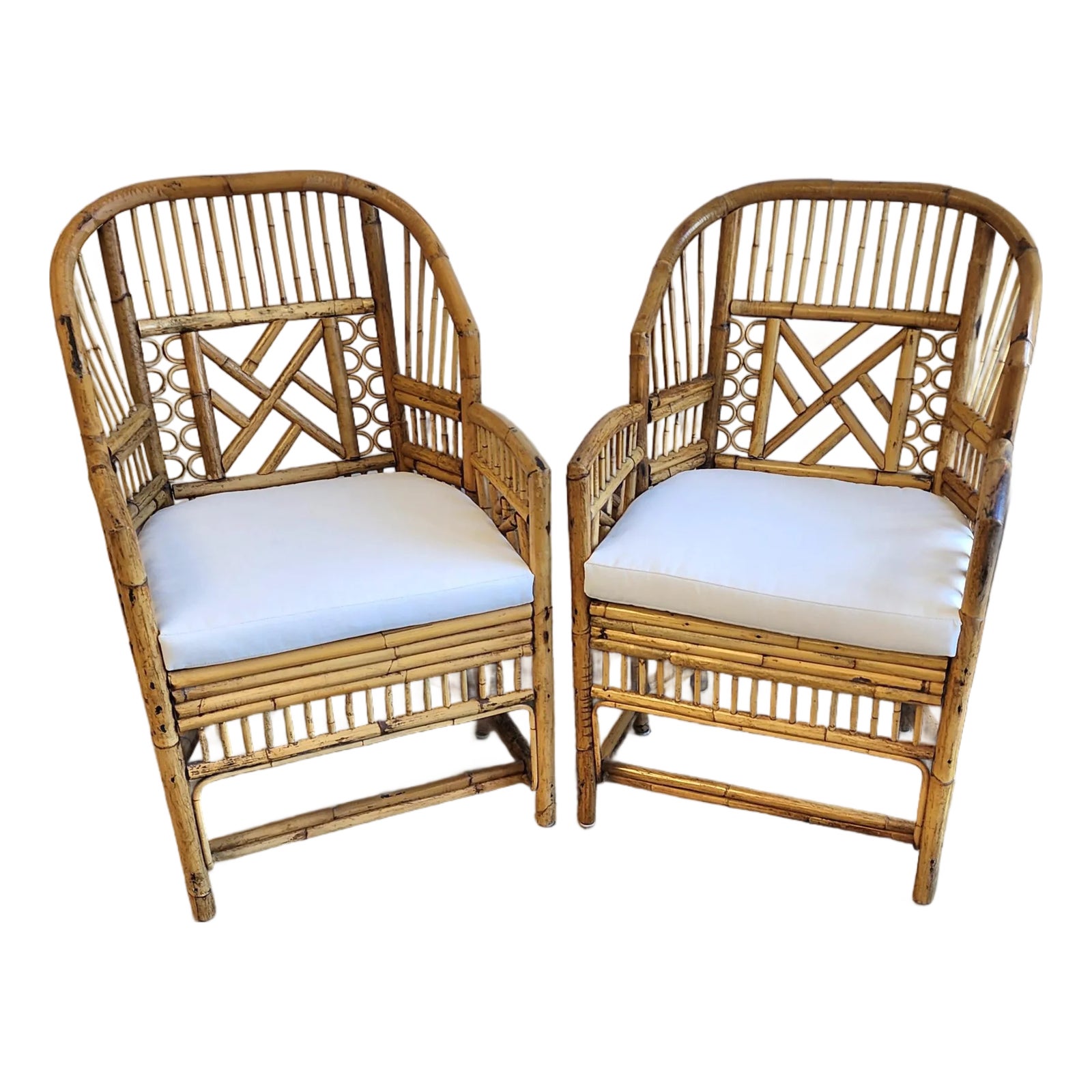 Mid 20th Century Brighton Pavilion Style Bamboo Chairs - A Pair | Chairish