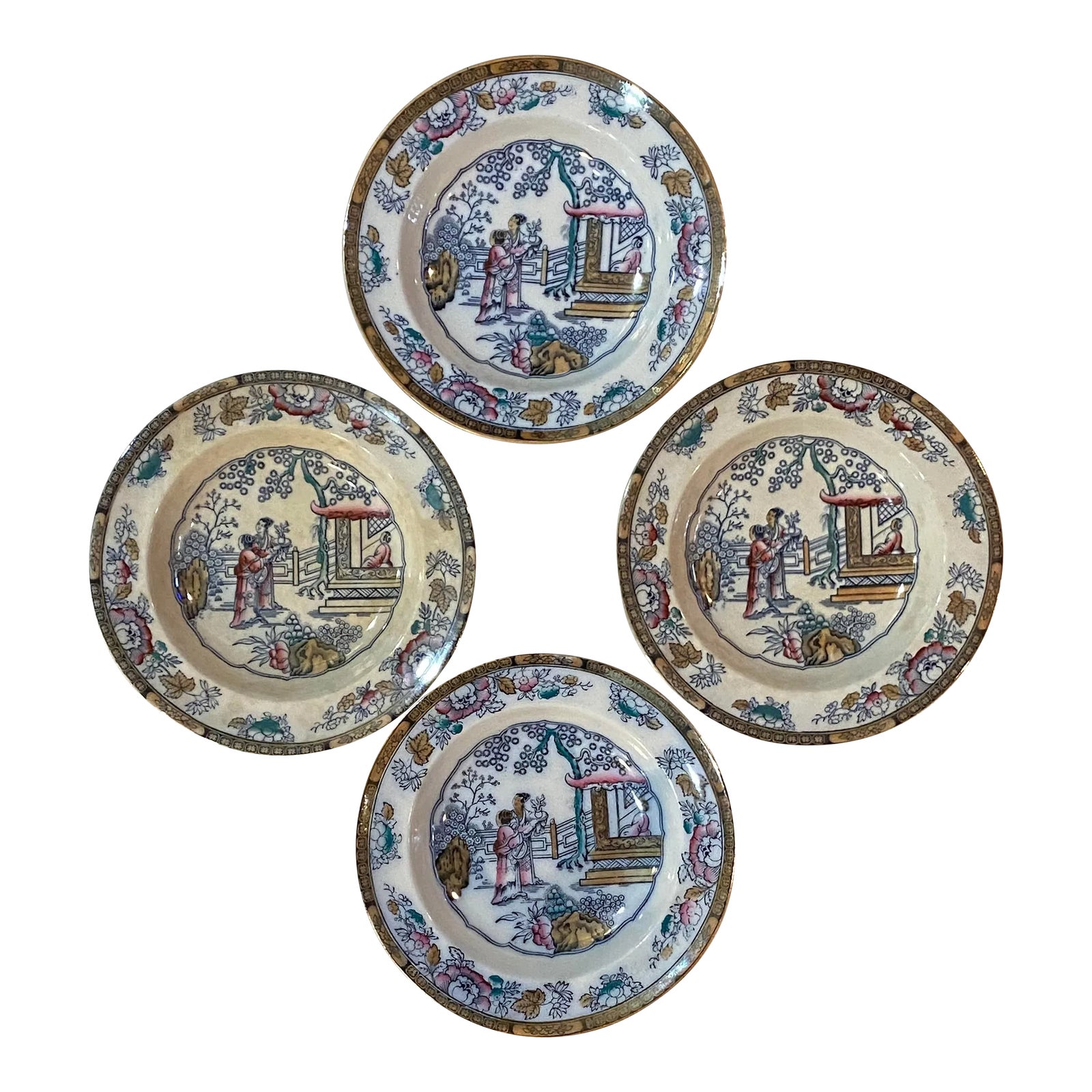 Antique Ashworth Tea House Pattern Bowls - Set of 4 | Chairish