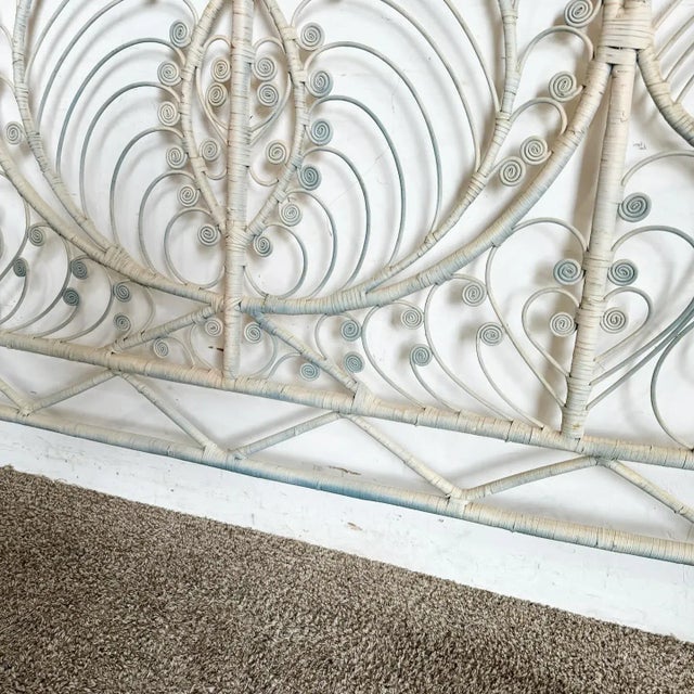 Boho Chic Rattan Rapped Heart King Headboard | Chairish