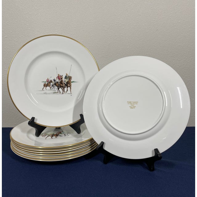 Vintage Ralph Lauren “Polo Scene” Bone China Dinner Plates- Set of 8 ...