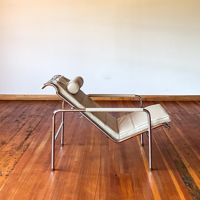 1990s Attributed to Gabriele Mucchi Genni Chrome and Bone Leather ...